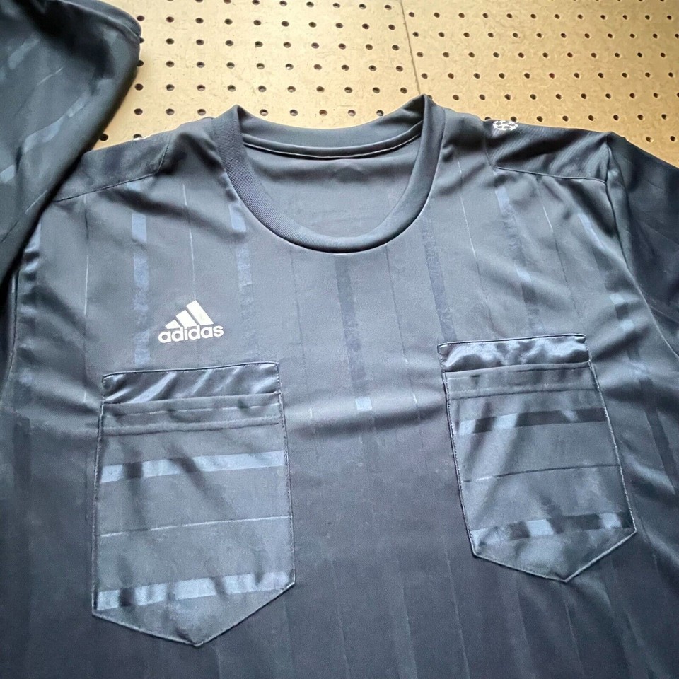 NWOT Adidas UCL Champions League Referee Soccer Jersey Striped Navy ...