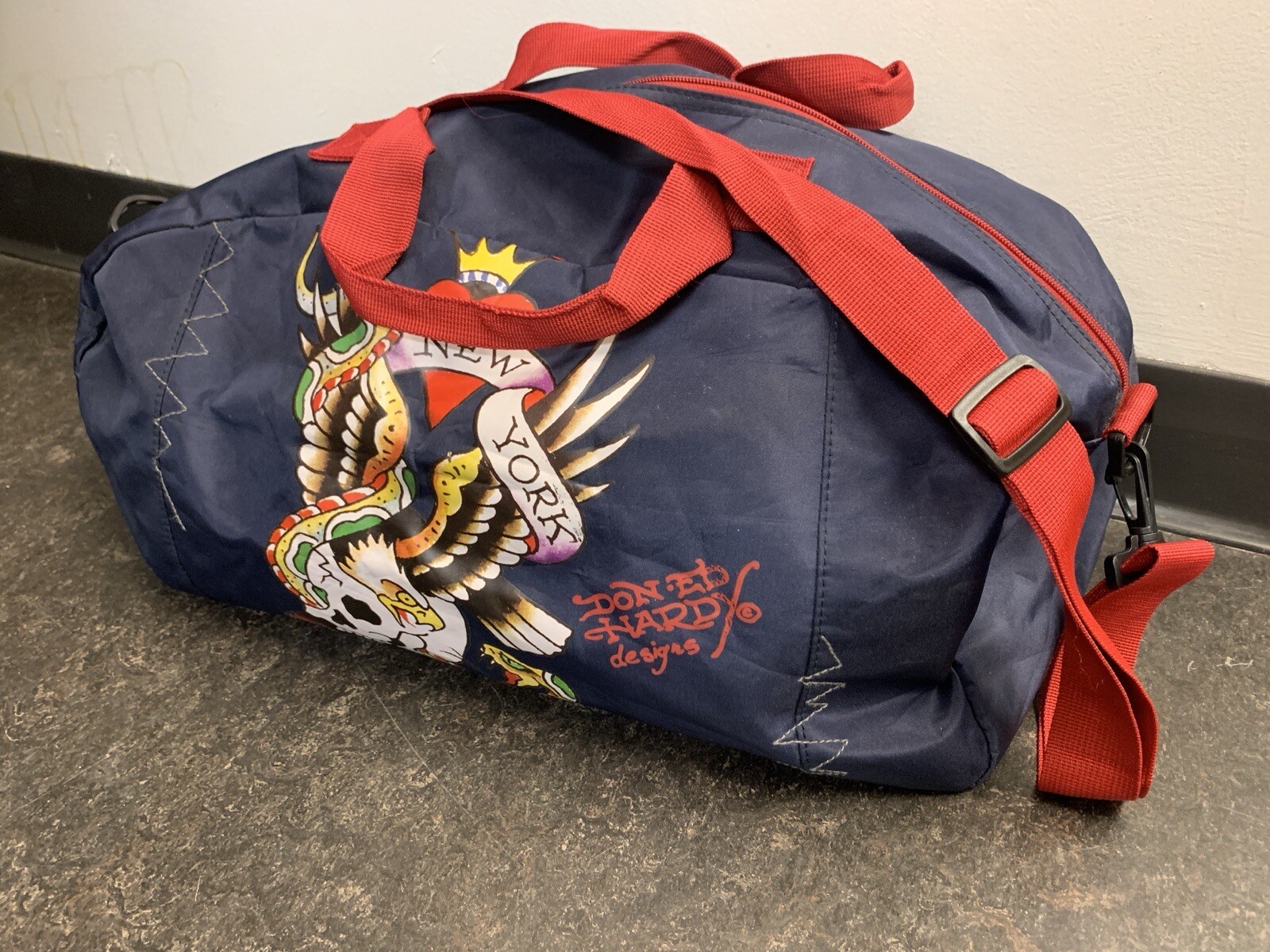 Ed Hardy New York City Heart Skull Gym Travel Duffel … - Gem