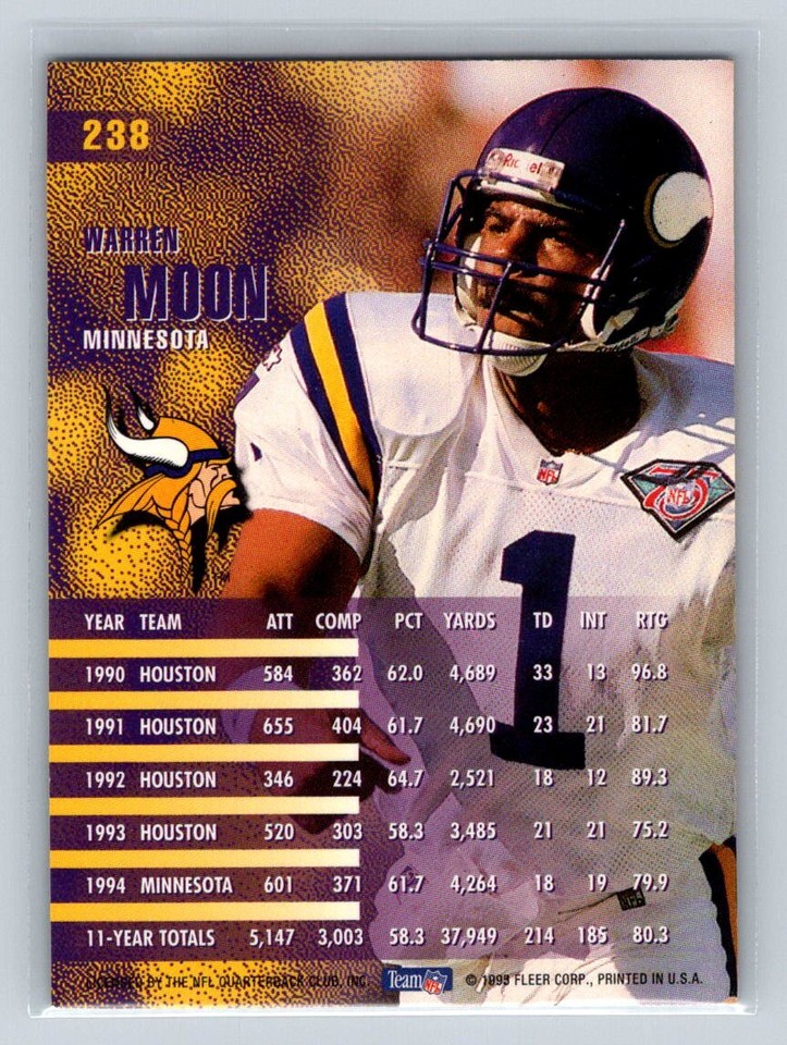 1995 Fleer Warren Moon #238 Minnesota Vikings | eBay