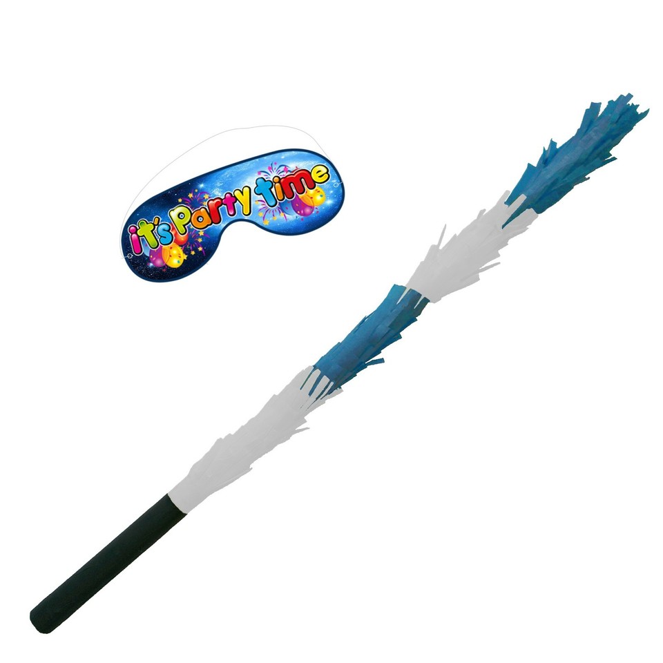 Blue White Pinata Buster Blindfold set Stick bashing Bash Smash ...