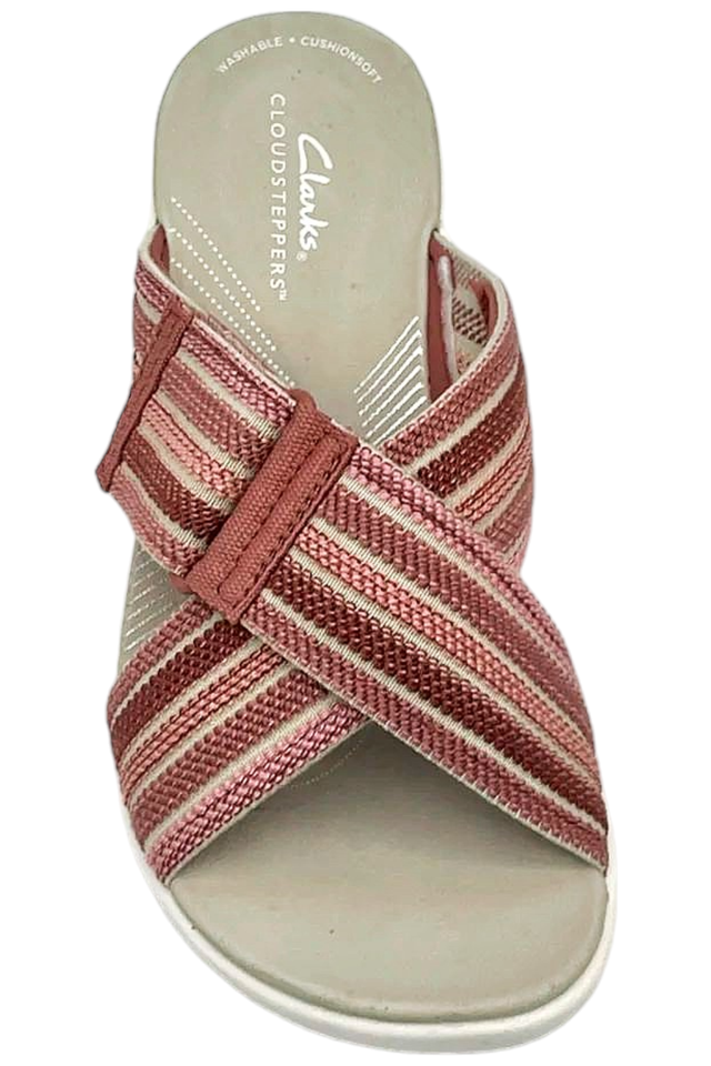 Clarks Women's Cloudsteppers Washable Slip-On Slides Dusty Rose | eBay