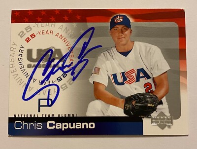 Chris Capuano Signed Upper Deck #USA-36 2004 Card USA Baseball Auto MLB ...