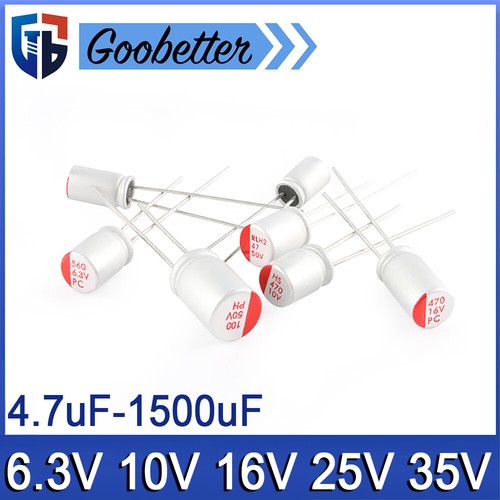 Solid Polymer Aluminum Electrolytic Capacitors 4.7uF-1500uF 6.3V 10V 16V 25V 35V | eBay