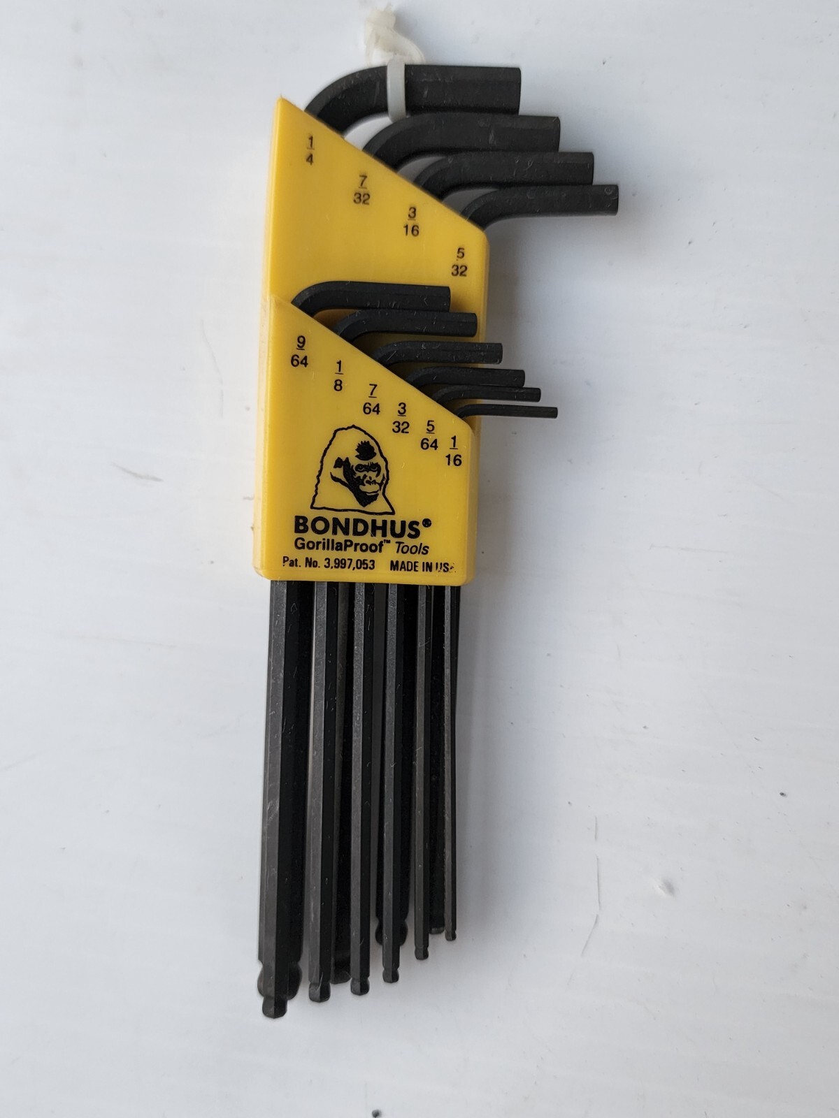 BONDHUS 10938 BALL END L- WRENCH SET 1/16-1/4 INCH MADE IN USA | eBay