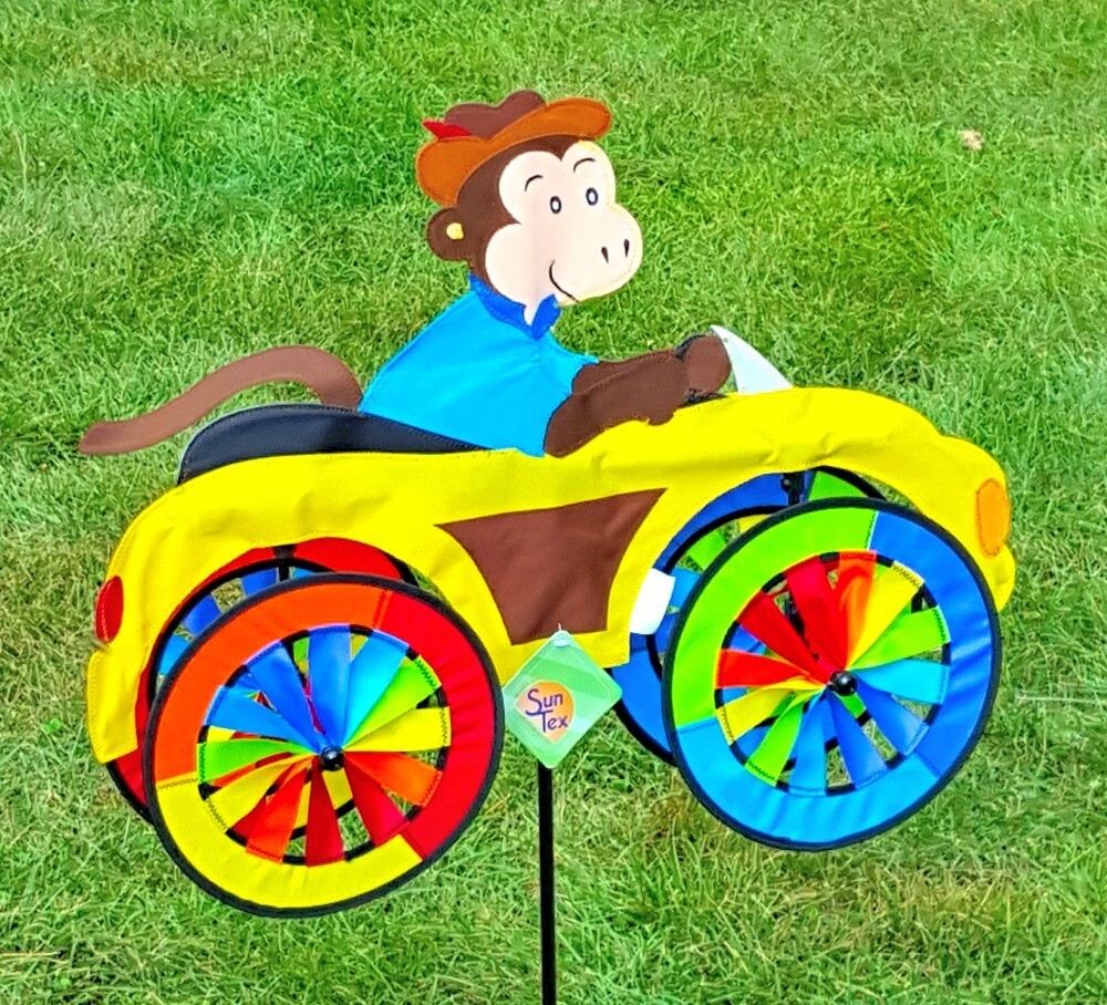 Wind Game Garden Mill Decoration Wheel Monkey Children Car | eBay