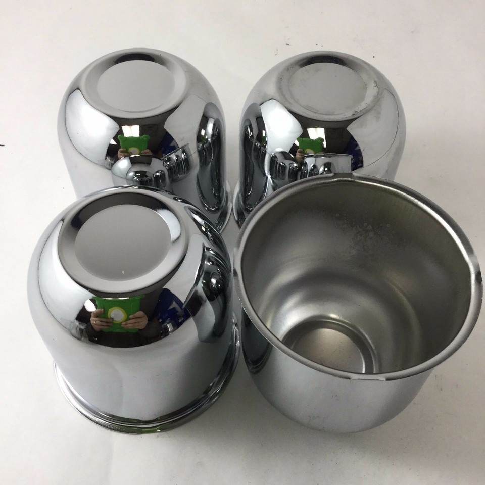 Set of 4 Chrome 3.25" Push Through Center Caps Fit 5x4.5" 5x4.75 5x5 ...