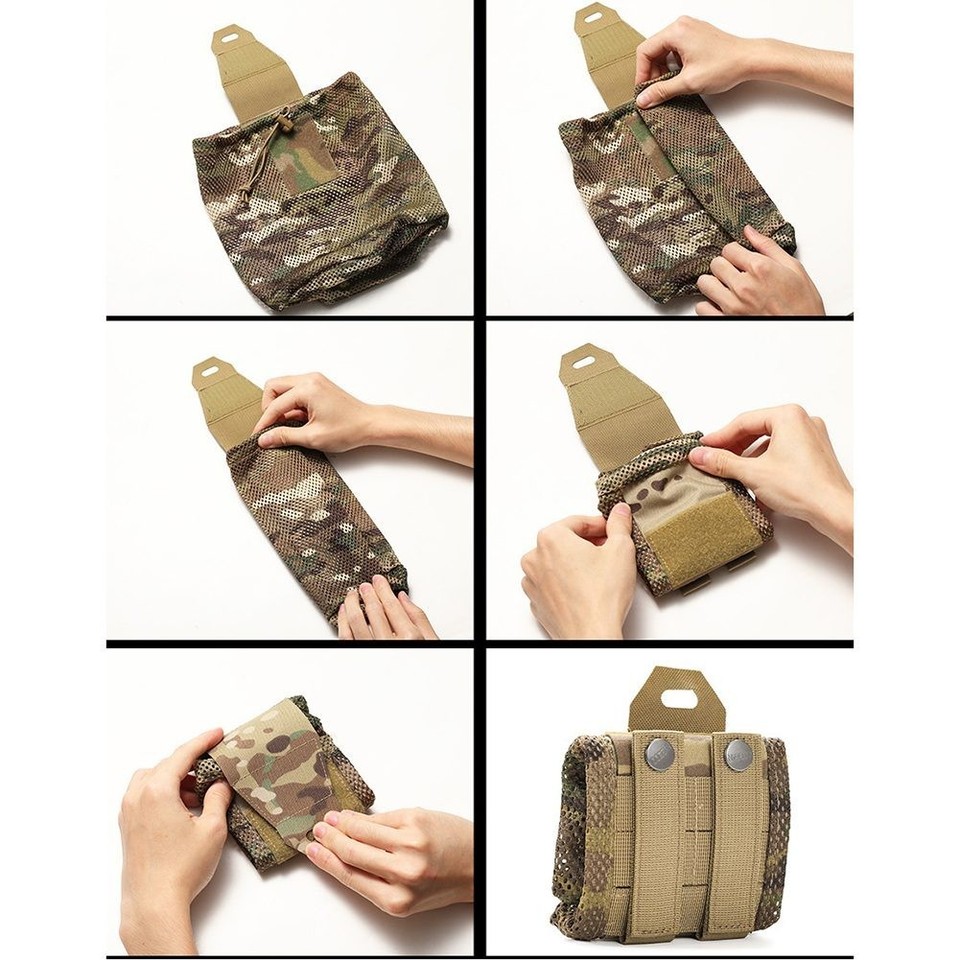 Functional MOLLE Mesh Net Dump Pouch with Drawstring for Easy Gear ...