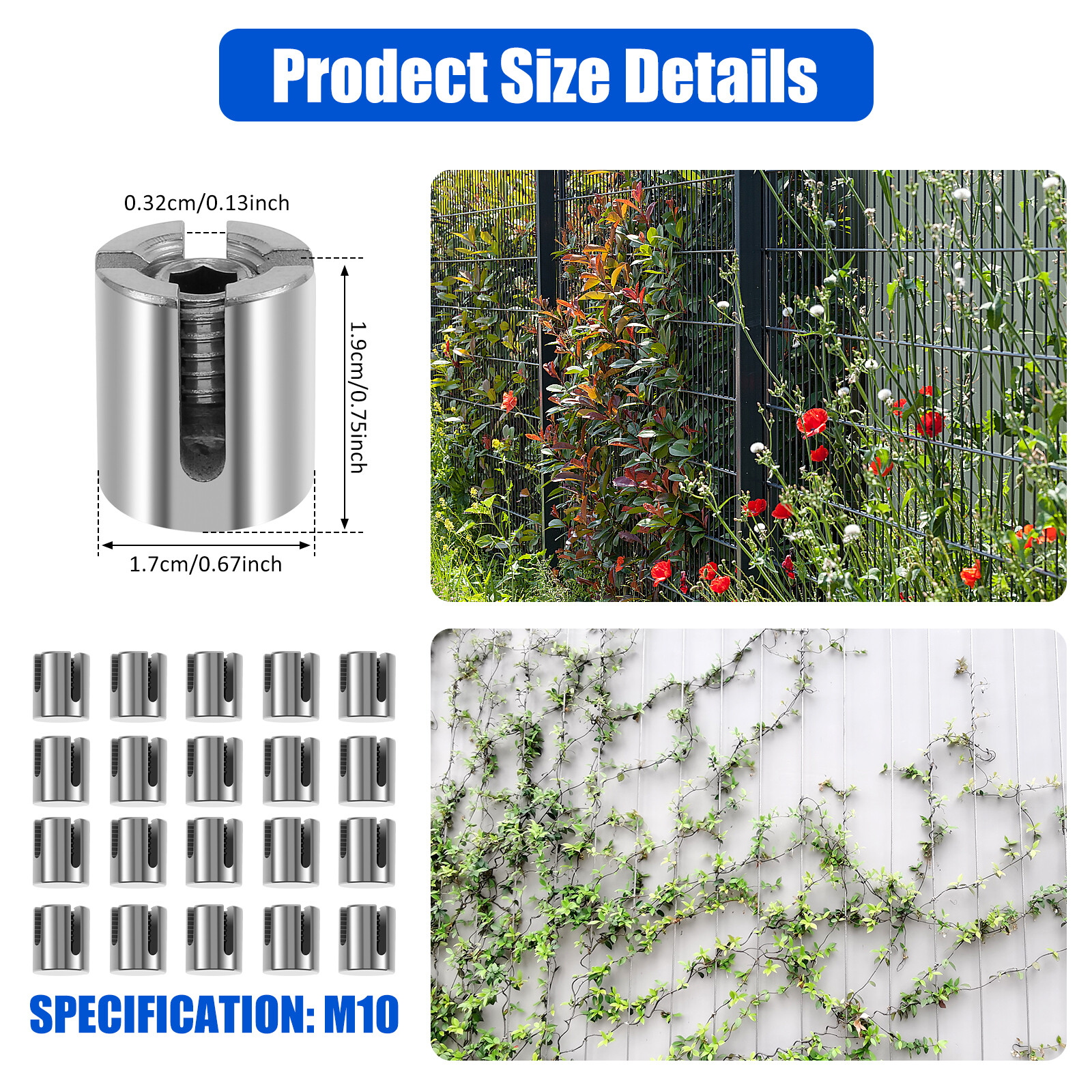 Cross Cable Clamps Set Stainless Steel Wire Rope Cross Clips Sturdy ...