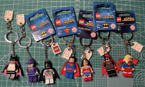 DC Super Heroes Lego Keychain Lot - Batman Superman Wonder Woman Joker ...