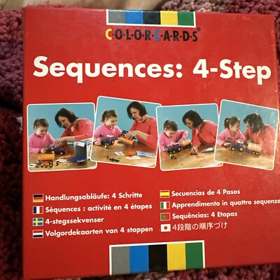 Sequences 4 Step Color Cards Educational Speech Language Therapy SLP | eBay