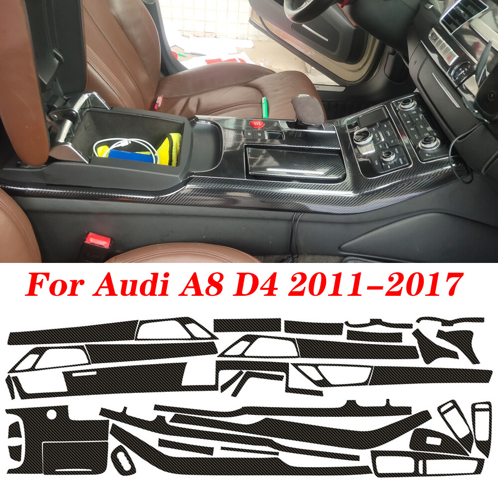 For Audi A8 D4 2011-2017 5D Carbon Fiber black Pattern Interior DIY ...
