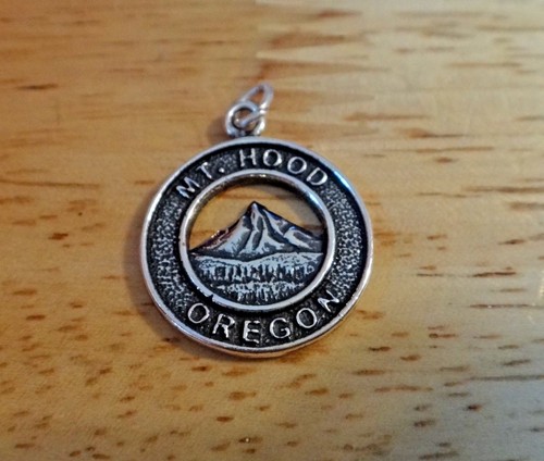 Sterling Silver 19mm Round says Mt. Hood Oregon Charm | eBay