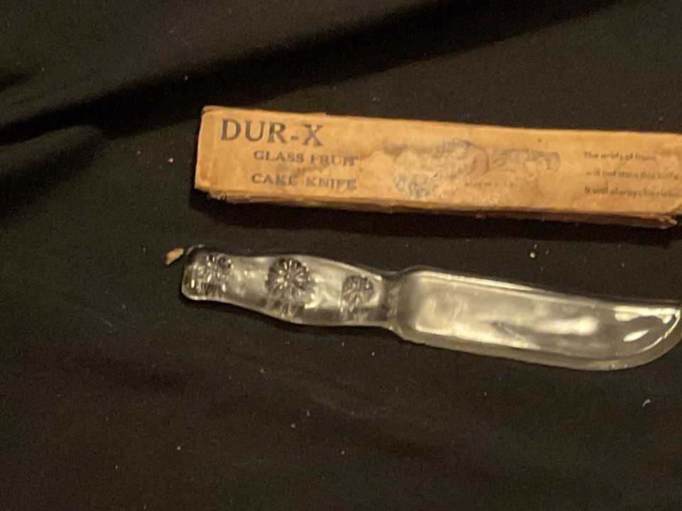 Vintage DUR-X Glass Fruit Cake Knife Didio Bros | eBay
