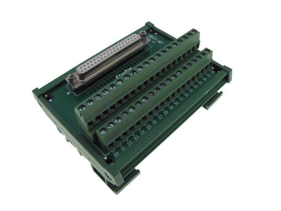 DB37 Female Signals Breakout Board Din Rail Mounting Header Screw ...
