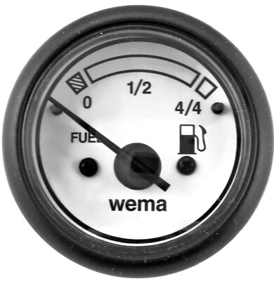 NEW OEM Wema Boat Fuel Gauge 240-33 Ohms US Version 12/24V White Face # ...