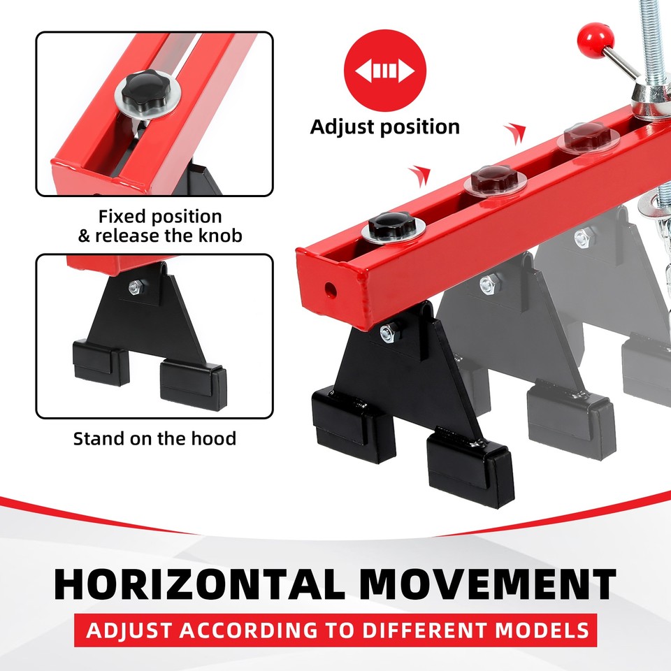 Engine Support Bar 1100lb Motor Transverse Bar Lift Holder Dual Hook ...