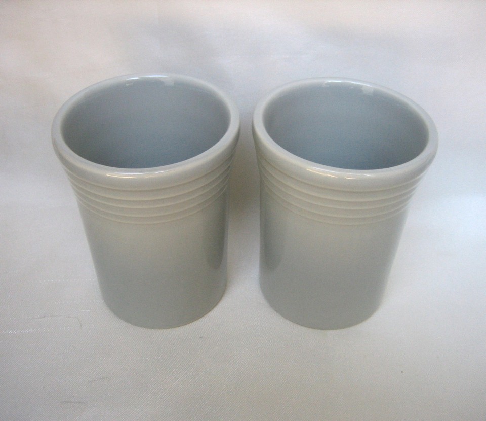 Fiestaware 2 Gray Juice Tumblers Homer Laughlin Lead Free Fiesta Ware 3 ...