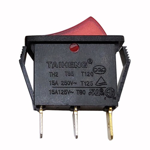 1PC Red Lamp Rocker Switch 3 Pins 2 Positions 15A 125/250V TH2 T85 T120 ...