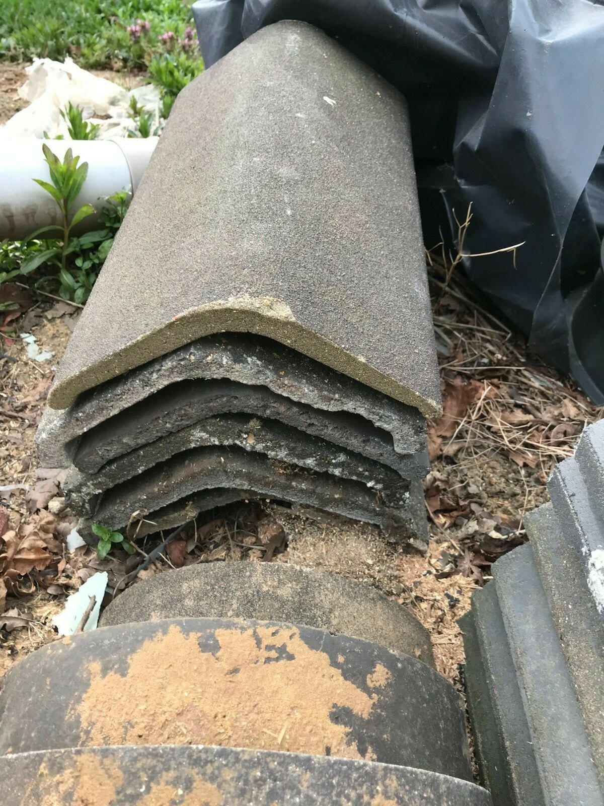 1 X Reclaimed Angular Clay Ridge Roof Tiles Various angles some new see ...