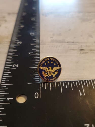 Vtg Republican Presidential Task Force pin blue gold tone sw | eBay