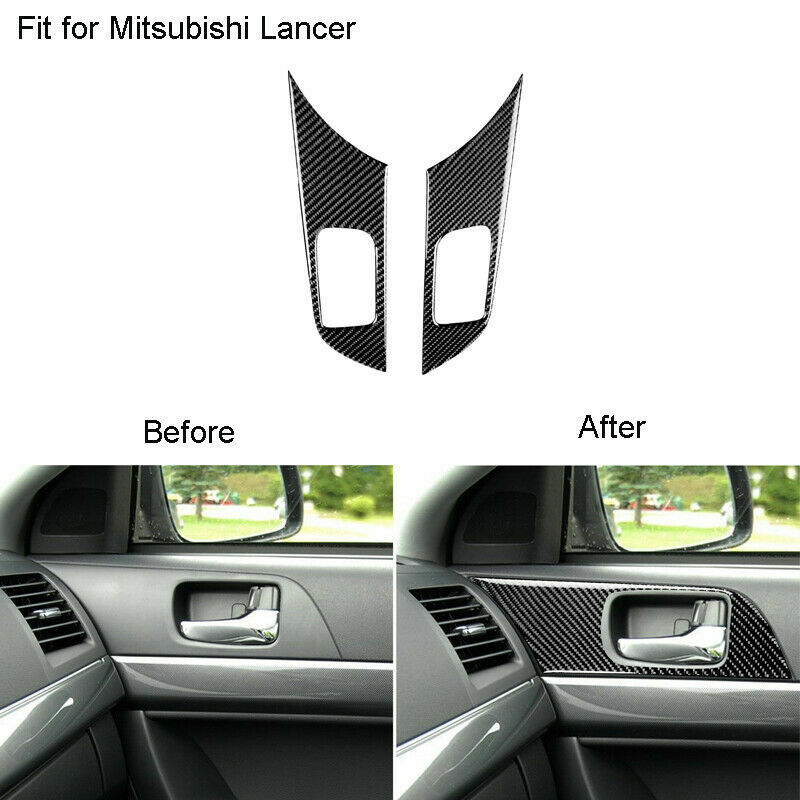 15Pcs Carbon Fiber Door's Interior Cover Trim For Mitsubishi Lancer ...