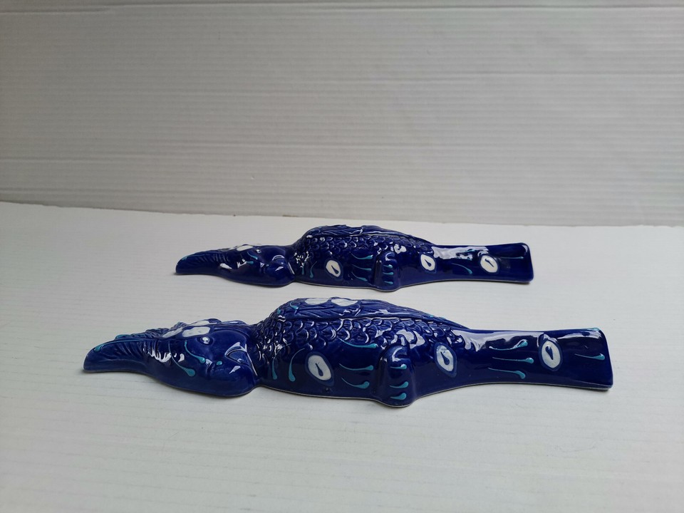 2 Del Rio Salado Ceramic Parrot Blue Figure Decoration Wall Mountable ...