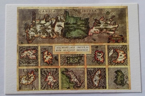 GREECE CRETE GREEK ISLANDS HISTORICAL MAP. (NEW) POSTCARD | eBay.de