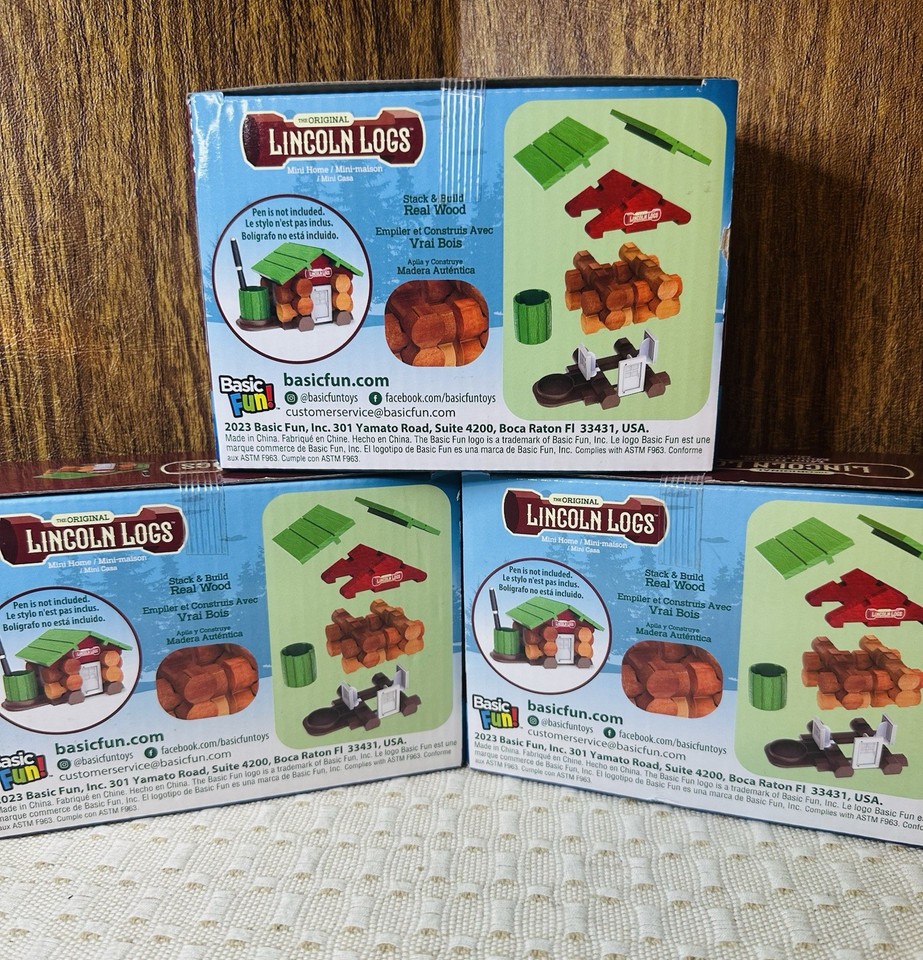 Lot of (3) New Sealed Lincoln Logs Mini Home Building Set 00779 | eBay
