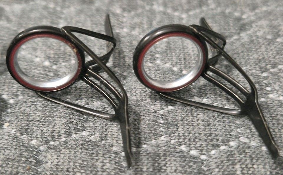 7 VINTAGE ROD EYES POSSIBLY DAIWA ALLOY LINED 2X9MM 4X5MM 1 TIP EYE 5MM ...