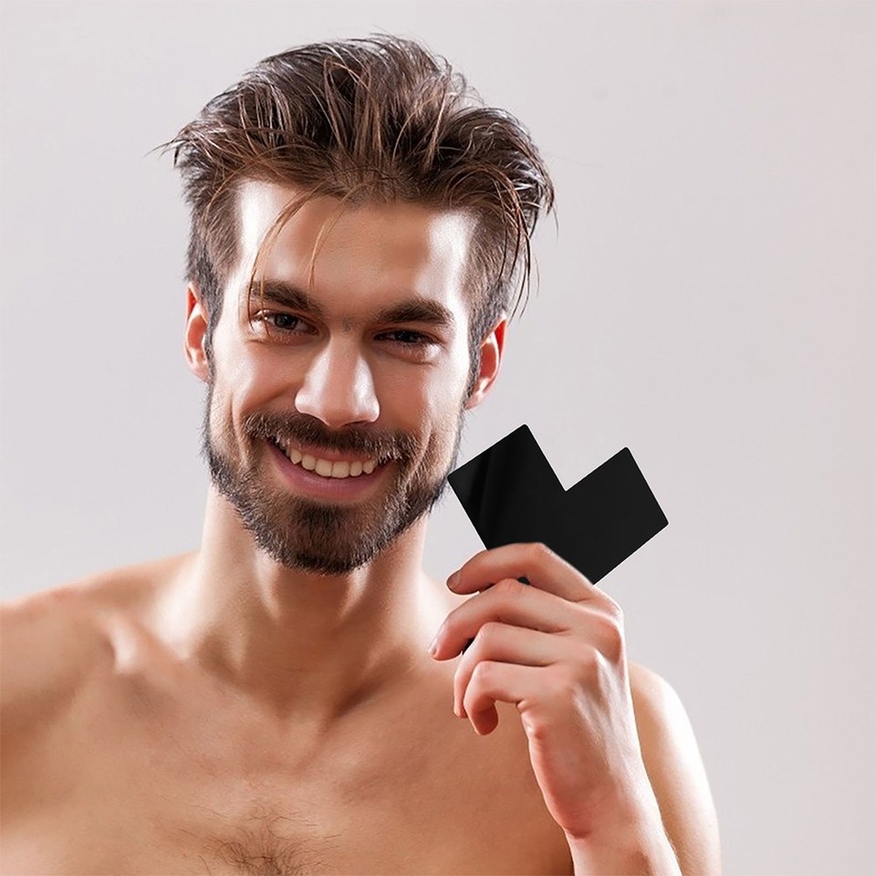 2 Pcs Hairline Shaping Card Beard Guide Template Barber Hair Styling ...