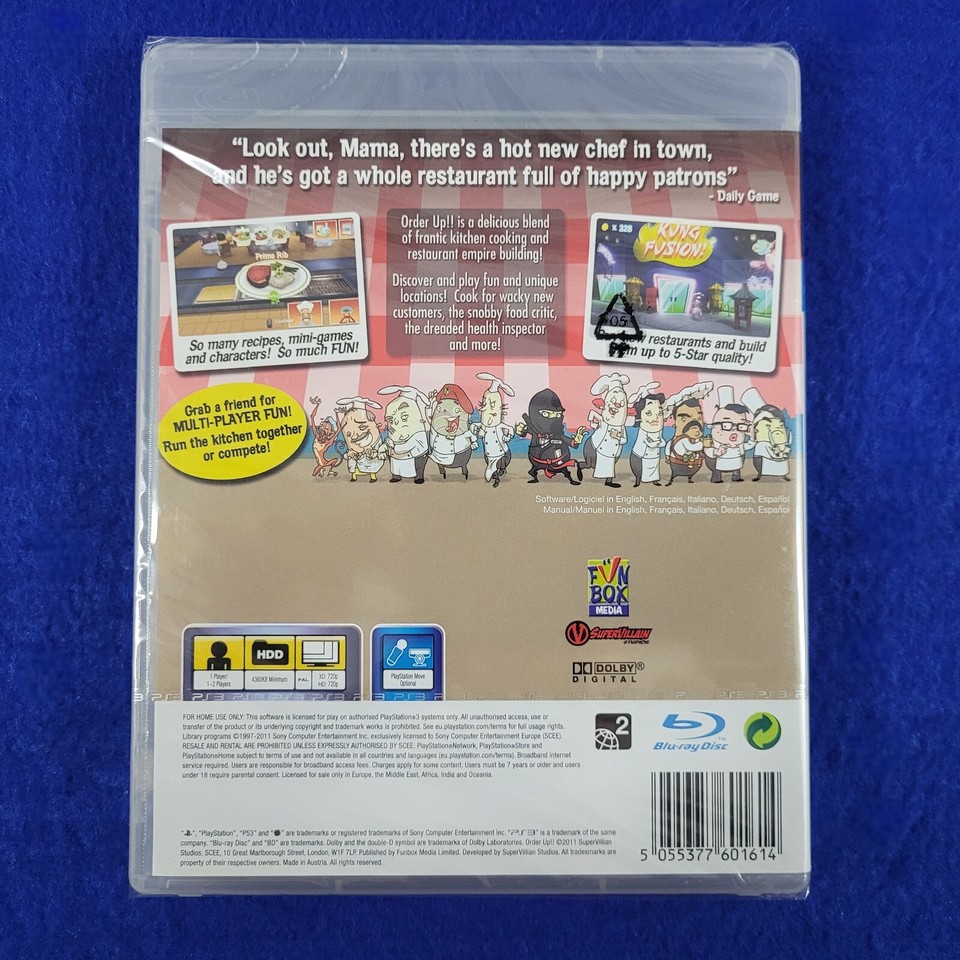 ps3 ORDER UP! Game NEW & Sealed (Works On US Consoles) REGION FREE PAL ...
