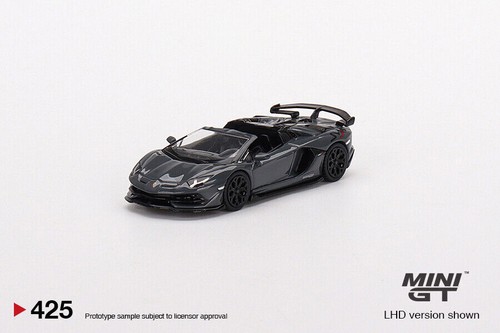 MINI GT Lamborghini Aventador SVJ Roadster gray LHD 1/64 Scale Model ...