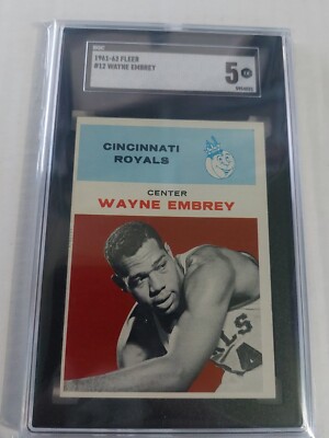 1961-62 FLEER CINCINNATI ROYALS WAYNE EMBREY ROOKIE RC HOF #12 SGC 5 | eBay