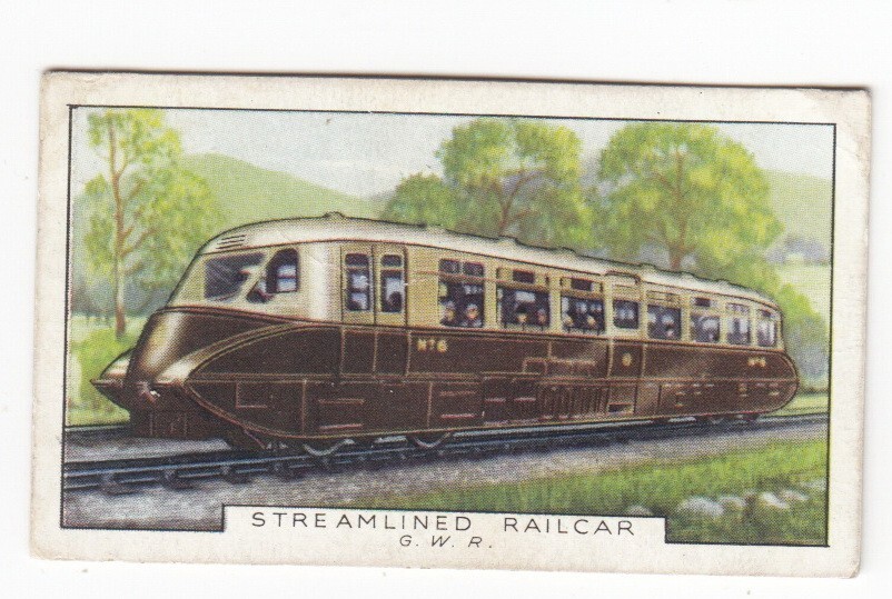 1937 Train Card Streamlined Railcar GWR Great Western Railway | eBay