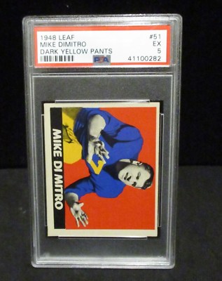 1948 Leaf #51 Mike Dimitro [Dark Yellow Pants] Graded PSA-5 RC - ENN ...