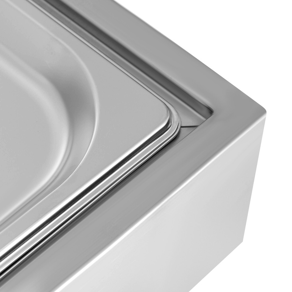 Stainless Steel Food Serving Display Tray with Clear Lid and Ice Box | eBay