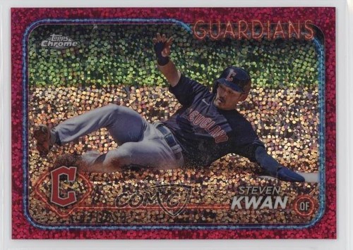 2024 Topps Chrome Magenta Speckle Refractor /350 Steven Kwan #30 | eBay