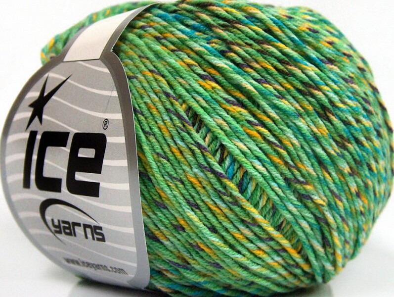 LOT OF 8 Ice LORENA COLORFUL #63412 GREEN MULTI COLOR Self Striping DK ...