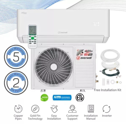 12000 BTU Air Conditioner Mini Split 17 SEER INVERTER AC Ductless Heat ...