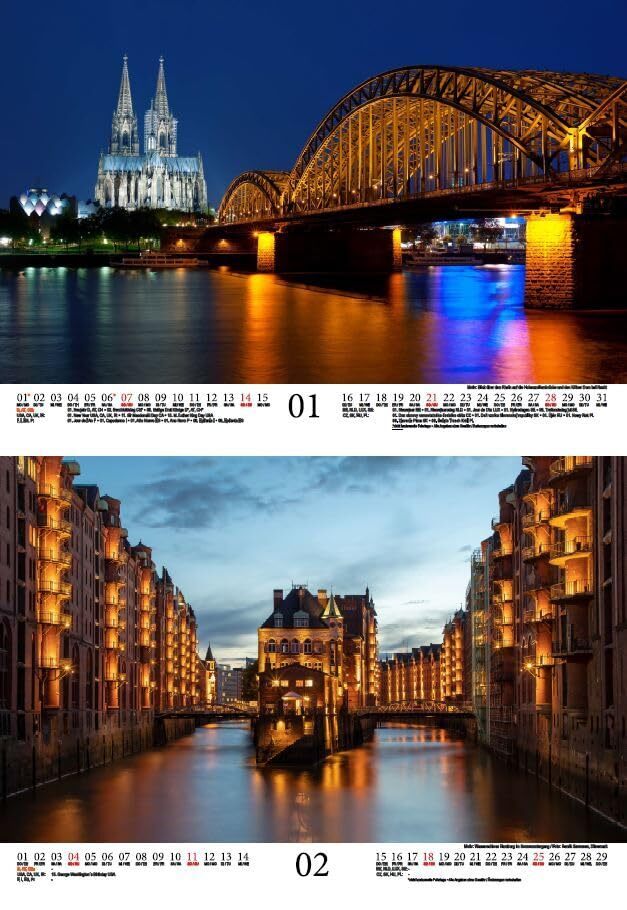 Deutschland zauber City Lights Calendrier DIN A4 pour vacances 2024 ...