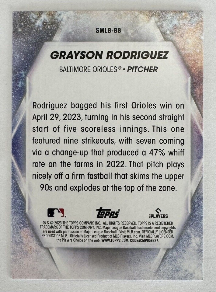 2023 Topps Update Stars of MLB Grayson Rodriguez RC #SMLB-88 ...