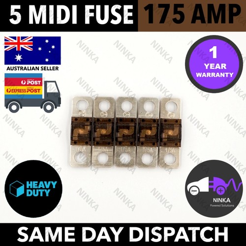 5 x 175 AMP Midi Fuses 175A for Dual Battery ANS Fuse Holder Solar ...