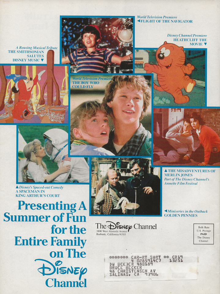 DISNEY CHANNEL MAGAZINE-MAY-JULY 1987-NOT QUITE HUMAN-SUMMER OLYMPICS ...