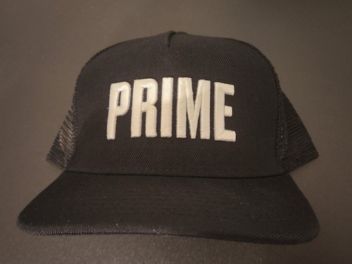 Prime Hydration Drink Black Embroidered Raised White Logo SnapBack Hat ...