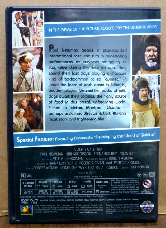 Quintet- Paul Newman - Robert Altman - DVD - Nashville - 3 Women LIKE ...