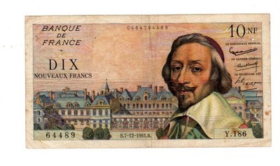 FRANCE Billet 10 NF NOUVEAUX FRANCS 7/12/1961 RICHELIEU FAY°57 64489 ...
