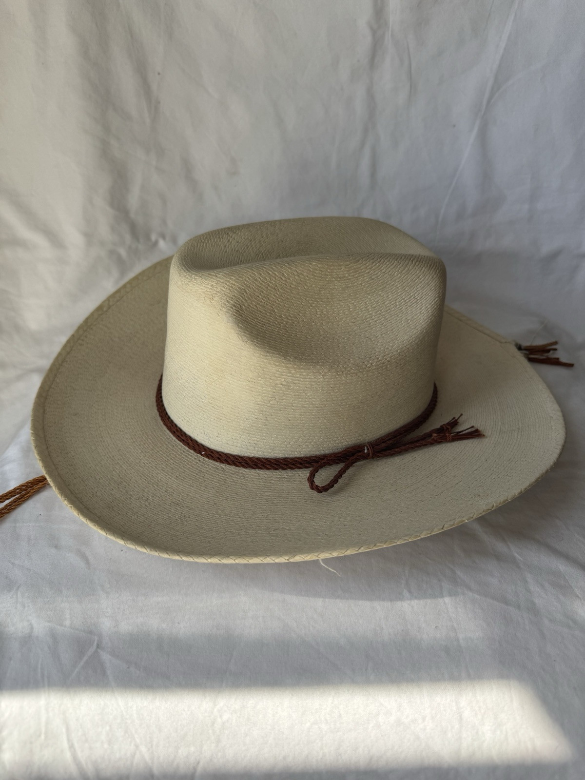 Vintage Industrial Chavez Straw Cowboy Hat Handmade With Tassel Size 52 ...