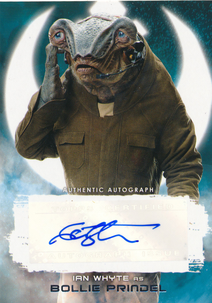 Topps Star Wars Last Jedi Series 2 Autograph Auto Ian Whyte A-IW Bollie ...