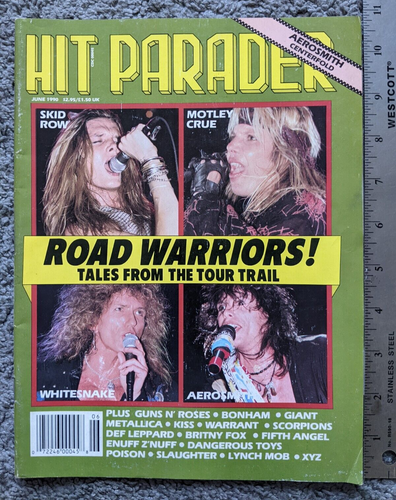 VTG 1990 JUNE HIT PARADER MAGAZINE POISON Crue METALLICA AEROSMITH HAIR ...