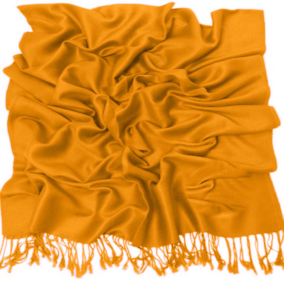 Princeton Orange Solid Color Shawl Pashmina Scarf Stole Wrap CJ Apparel ...